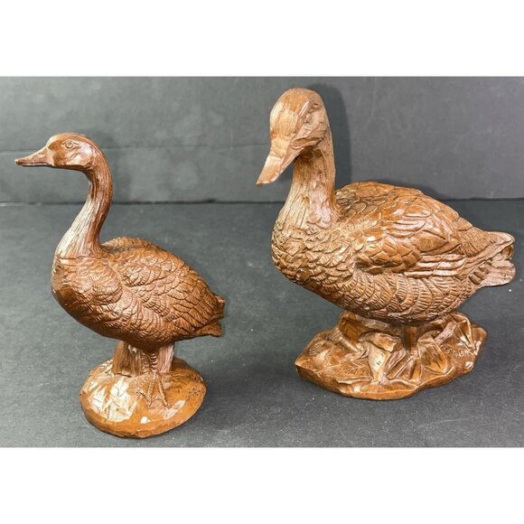 Red Mill | Accents | 2 Vintage Canadian Geese Goose W Chick Dated 98 87 ...